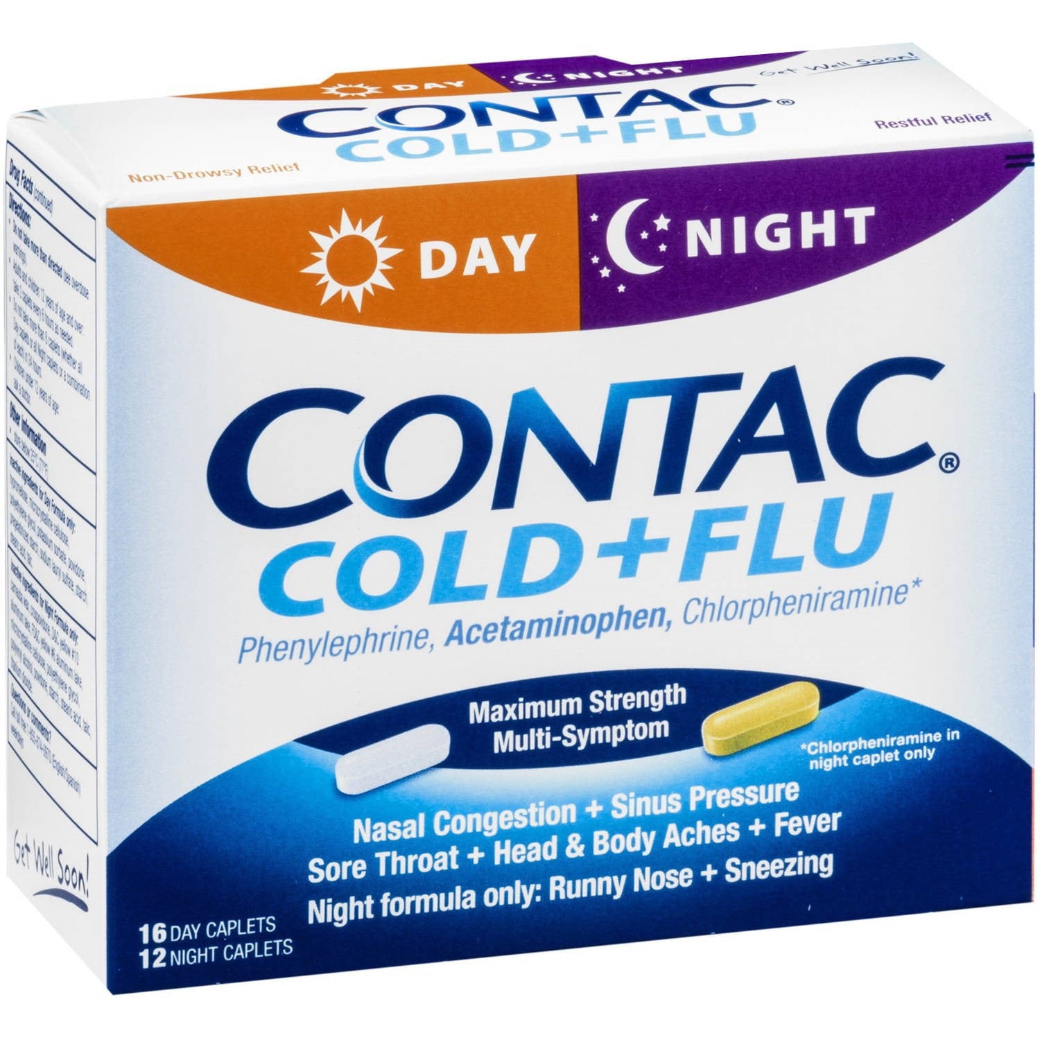 Contac Cold & Flu Non Drowsy Decongestant - Max Strength Phenylephrine ...