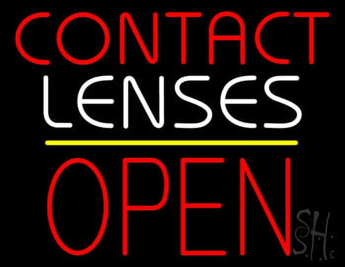 Contact Lenses Block Open Yellow Line LED Neon Sign 15 x 19 - inches ...