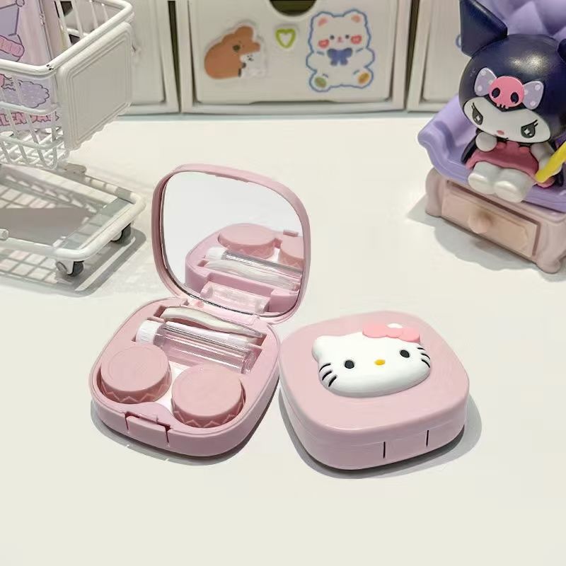 Contact lens case portable mirror tweezers contact lens case cartoon ...