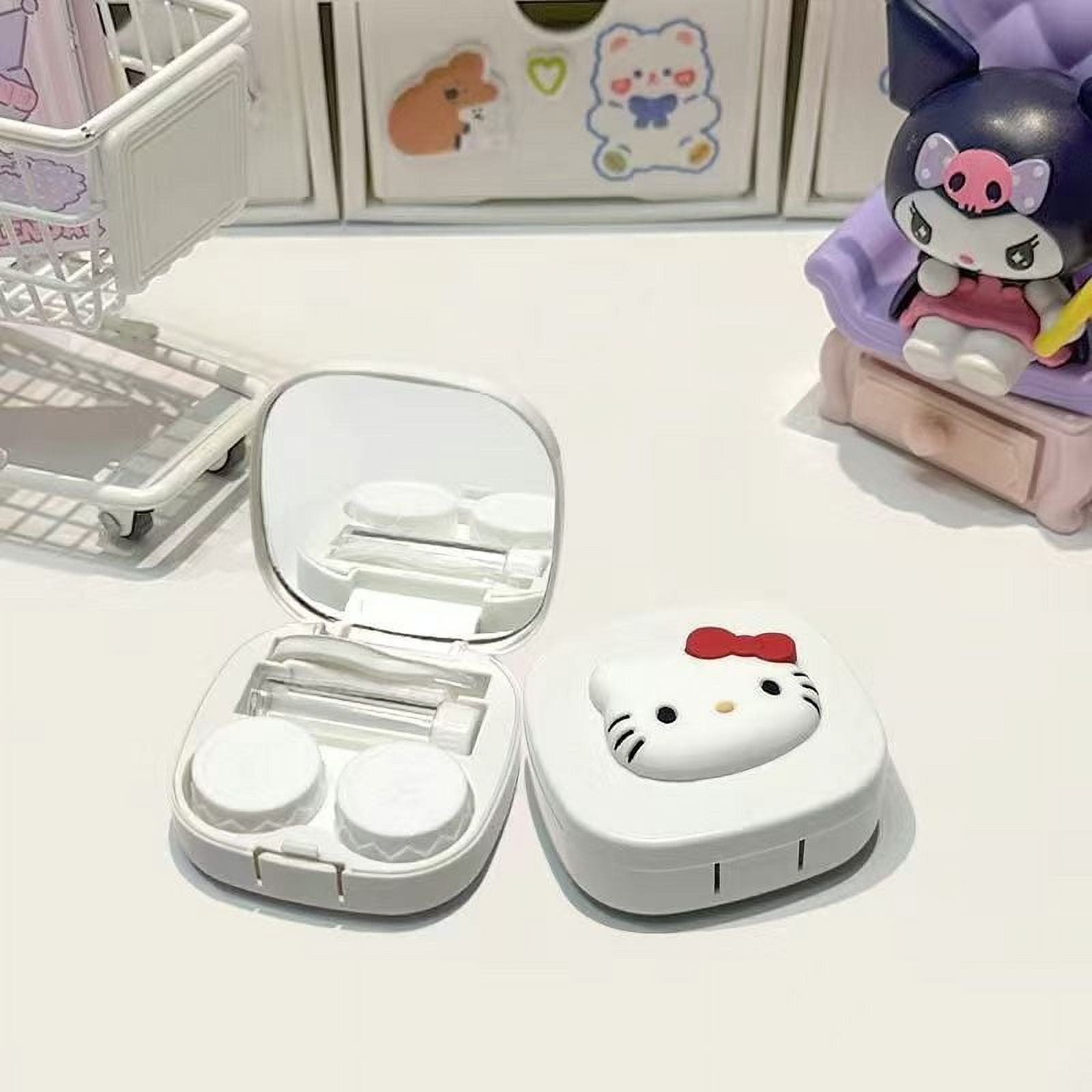 Contact lens case portable mirror tweezers contact lens case cartoon ...