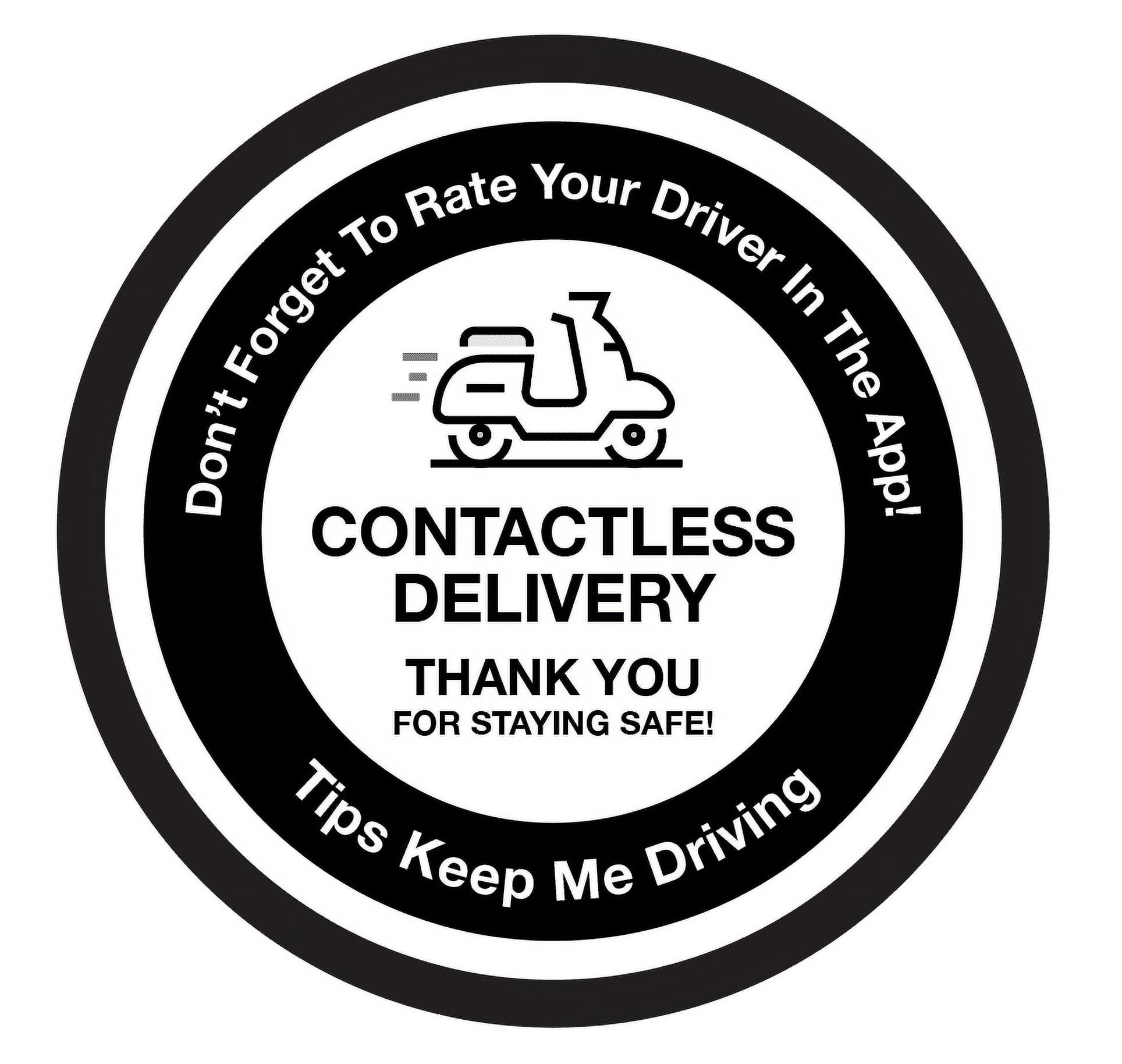 Contactless Delivery Rate Your Driver Labels | 2.5" Inches Round | 100 ...
