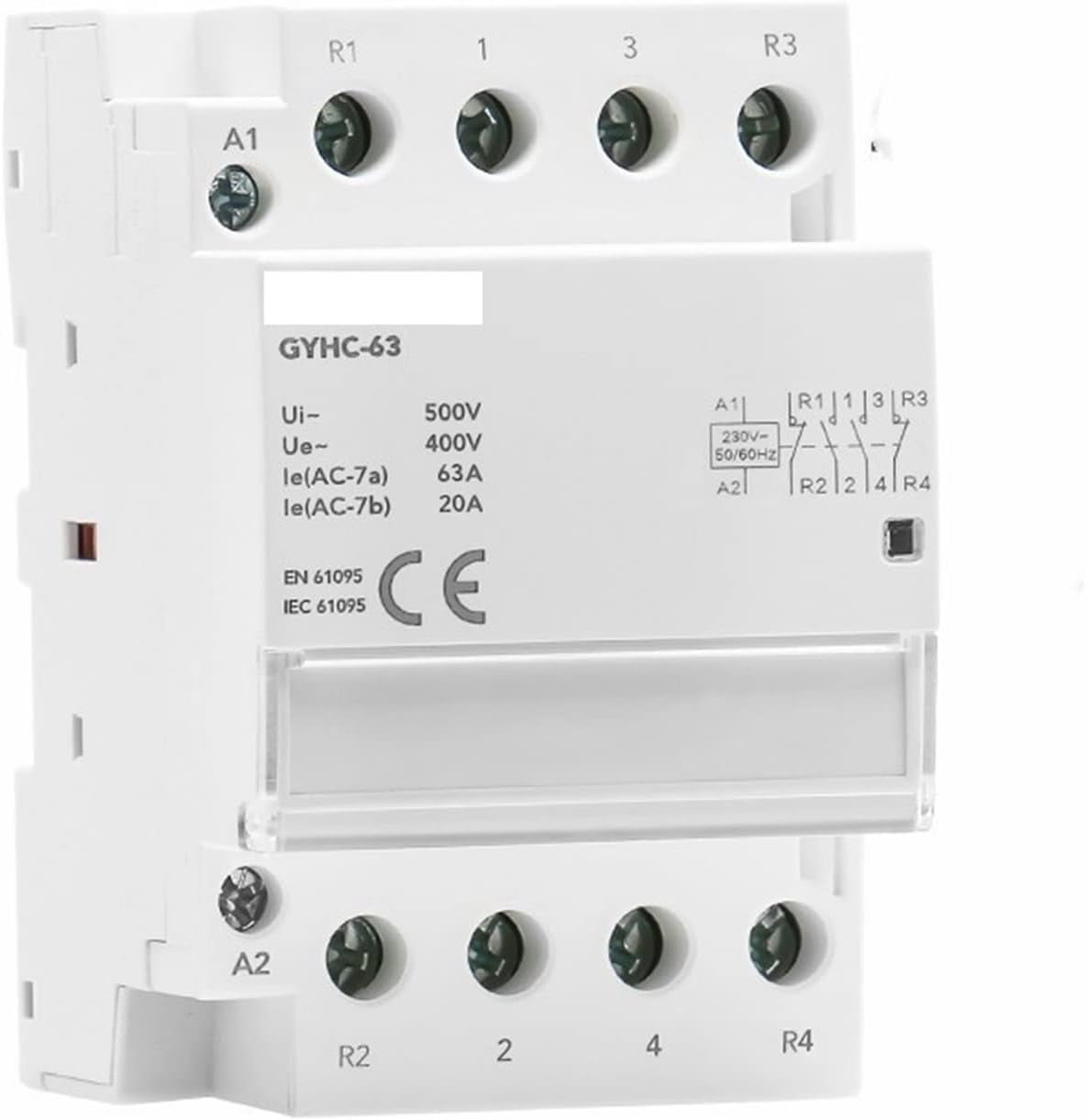 Contactor 4p 40a 63a 4no 4nc 2no2nc 3no1nc Domestic use or for Charging ...