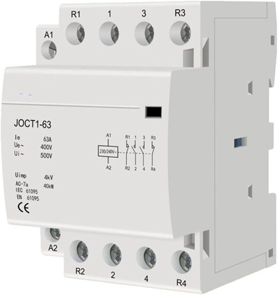 Contactor 4p 63a 220V/230V 50/60Hz Din Rail Household AC Contactors 1NO ...
