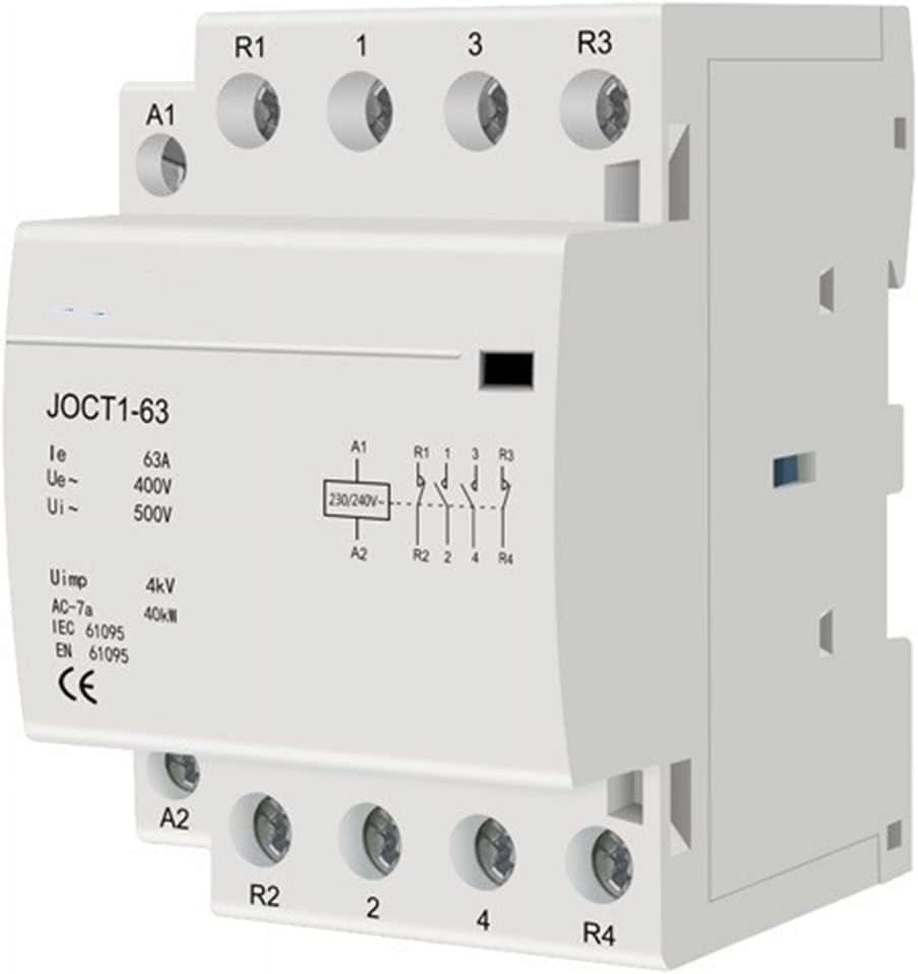 Contactor 4p 63a 220V/230V 50/60Hz Din Rail Household AC Contactors 1NO ...
