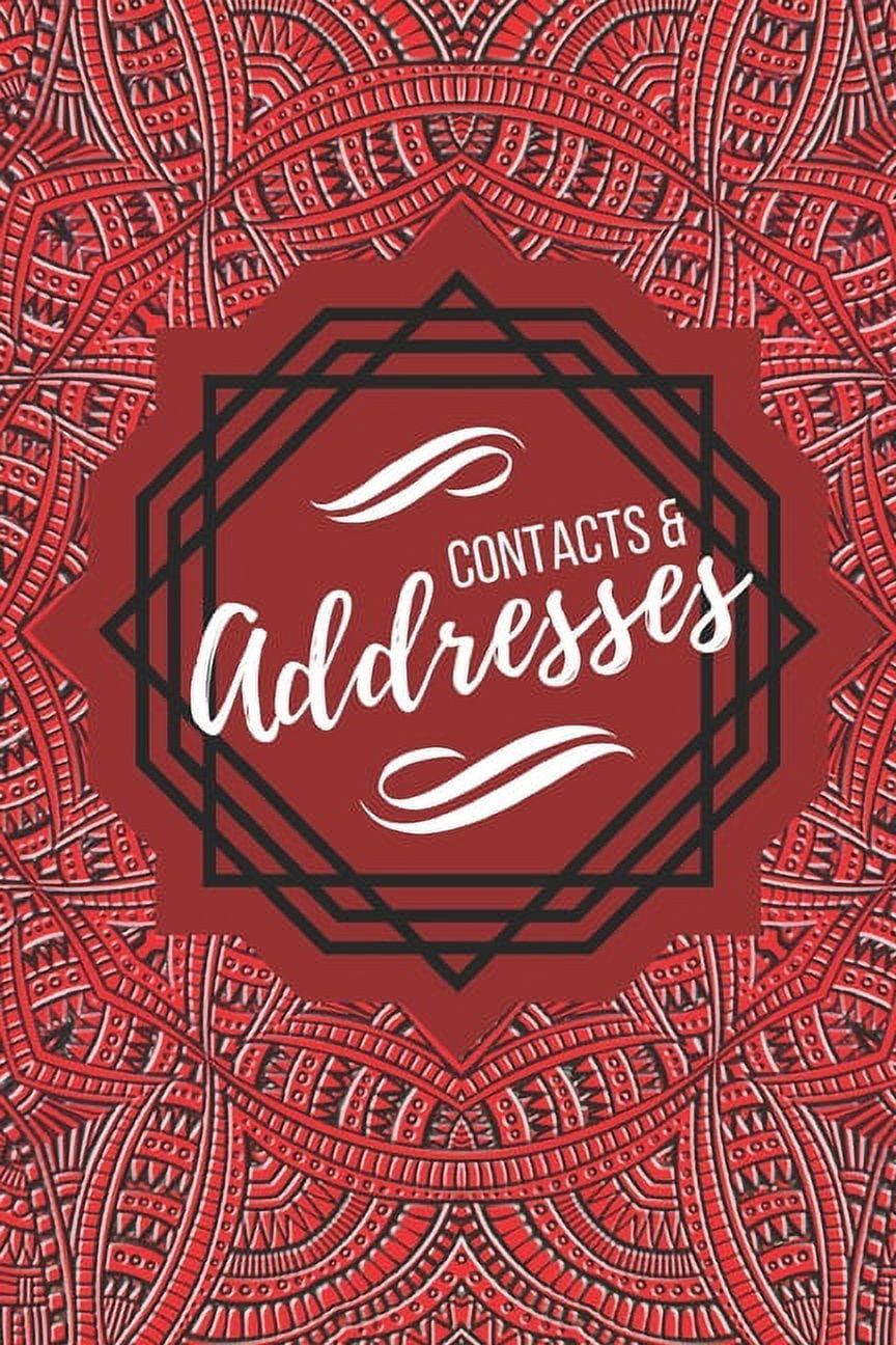 Contacts & Addresses: Geometric Design (Red, Black & White) Small 6" X ...