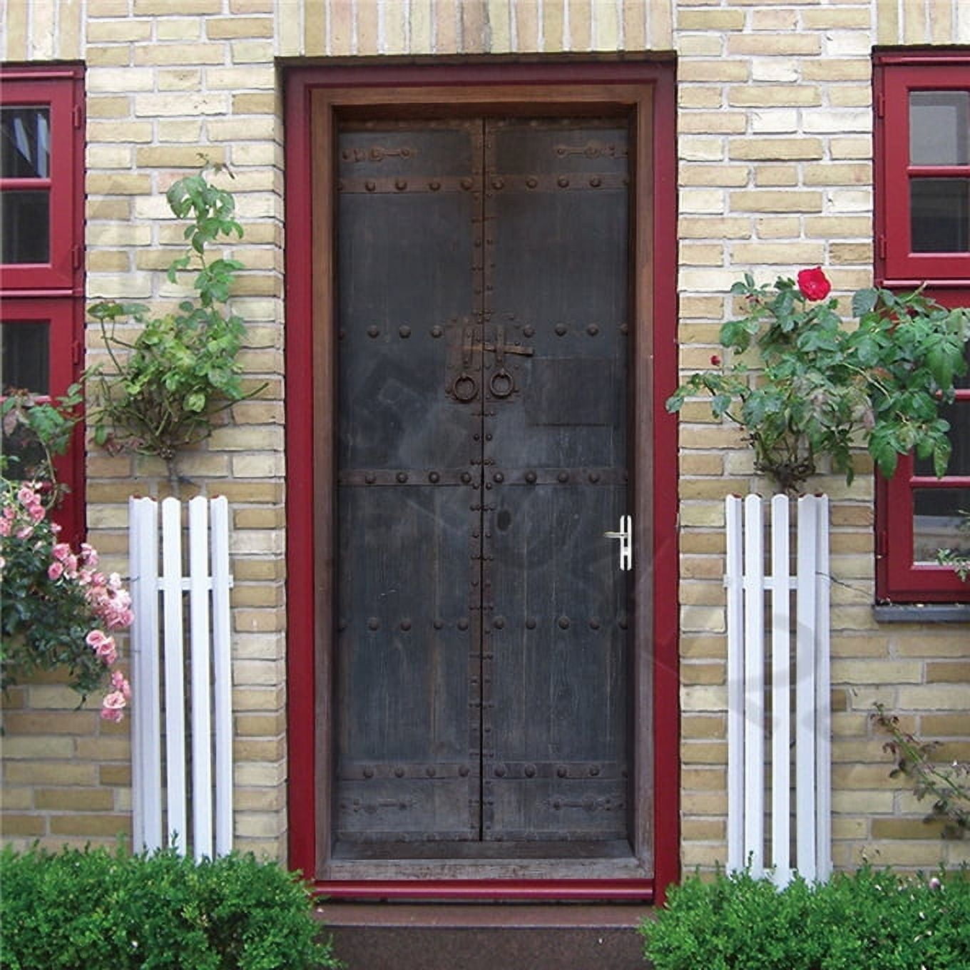 Container Door Stickers 3D Telephone Booth Wooden Door Cover Poster ...