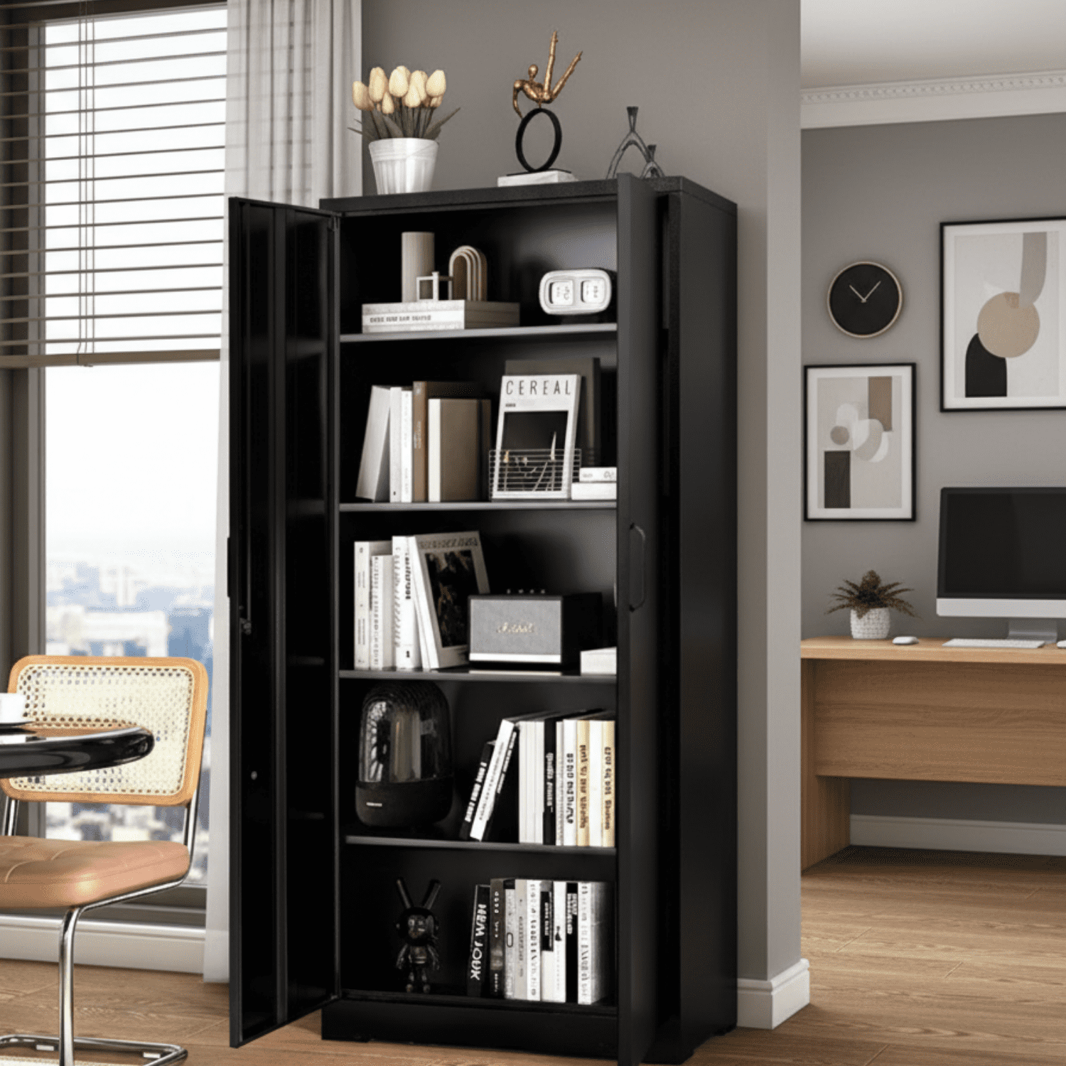 Container Furniture Direct Ironclad 71" Metal Storage Cabinet with ...
