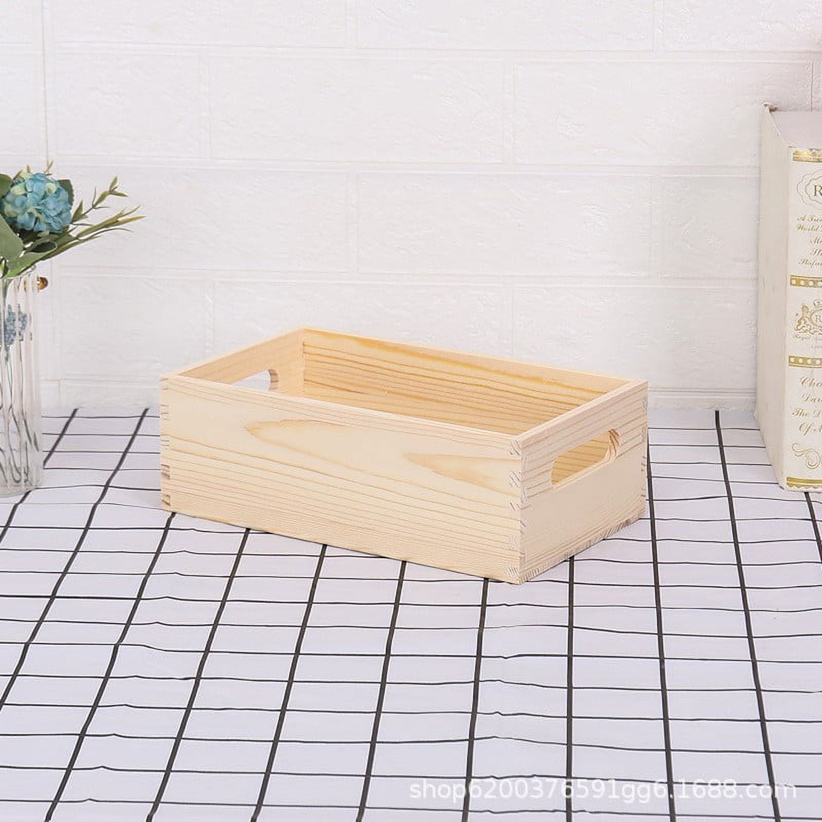Container Storage Large Open Top Desktop Organizer Solid Wood Storage ...