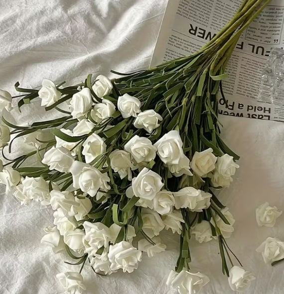 (Container not included) 10 roses small roses artificial flowers fake ...
