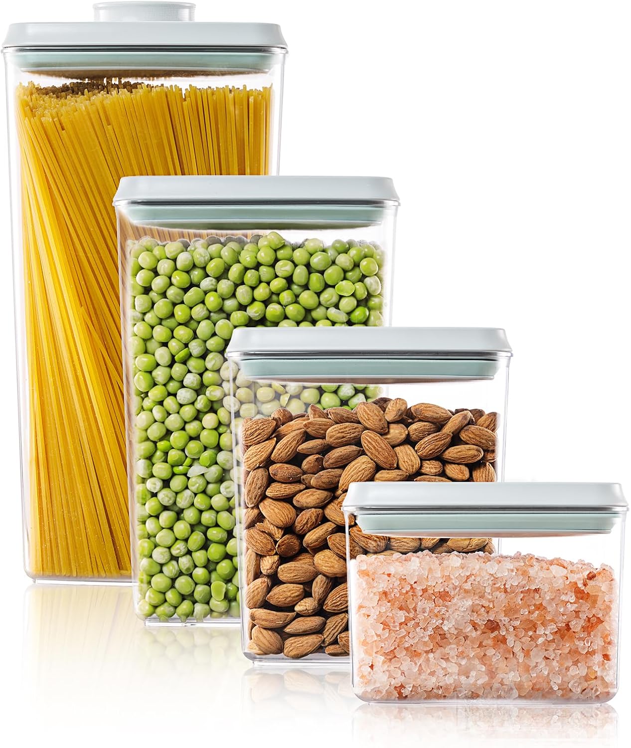 Containers for Food Storage - 4 Pack Airtight Food Storage Containers ...