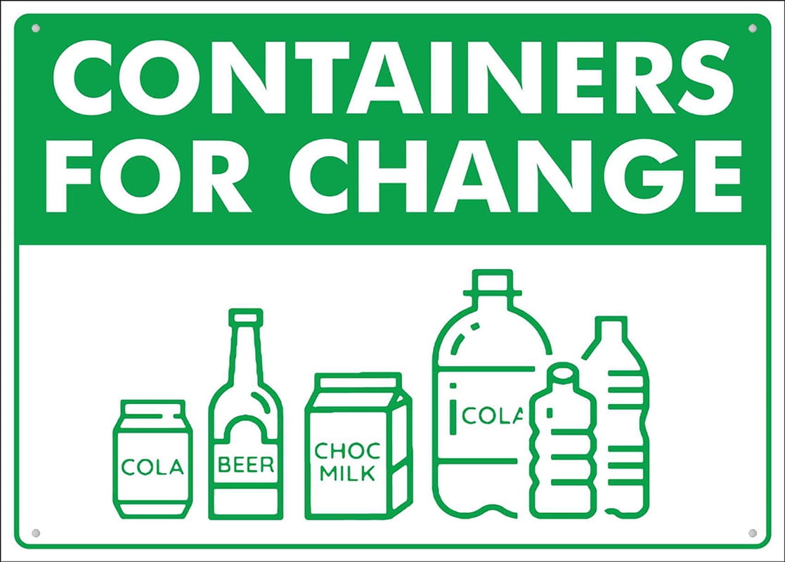 Containers For Change Sign Signs Outdoor, Uv Printed Aluminum 12 X 8 In ...