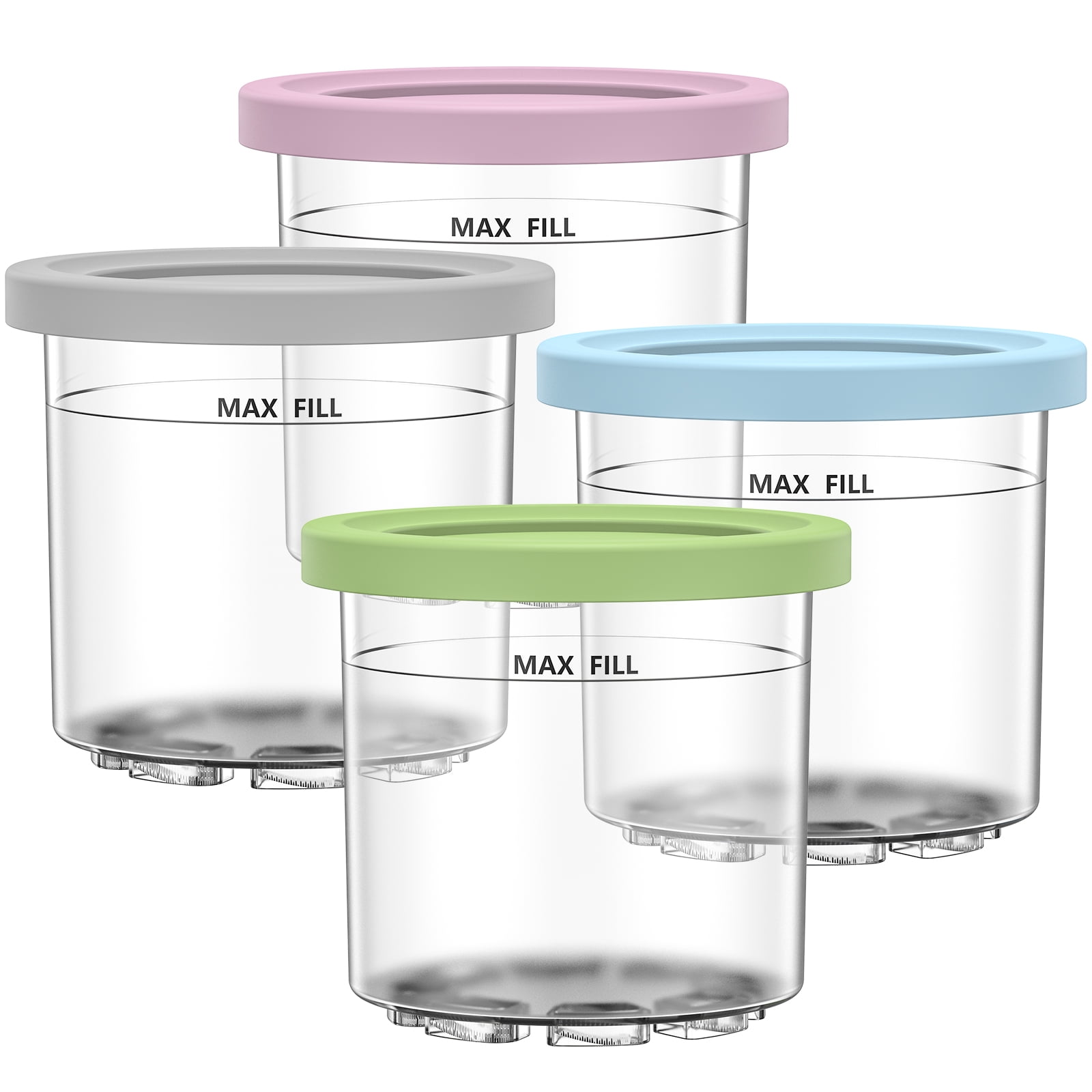 Ninja Creami 16oz Ice Cream Containers, 4 Pack, Compatible with NC301 ...