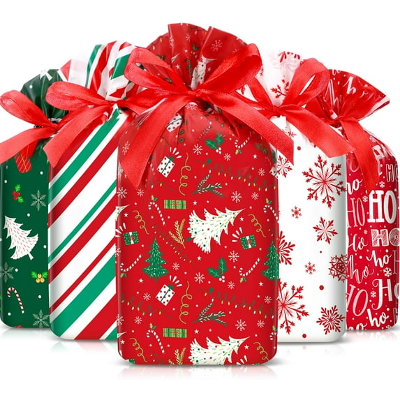 Containlol 50 Pcs Christmas Goodie Bags Christmas Drawstring Goodie ...