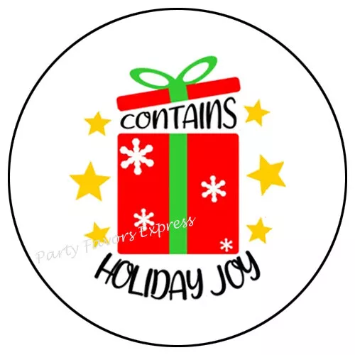 Contains Holiday Joy Small Business Sticker Party Favors Sticker ...