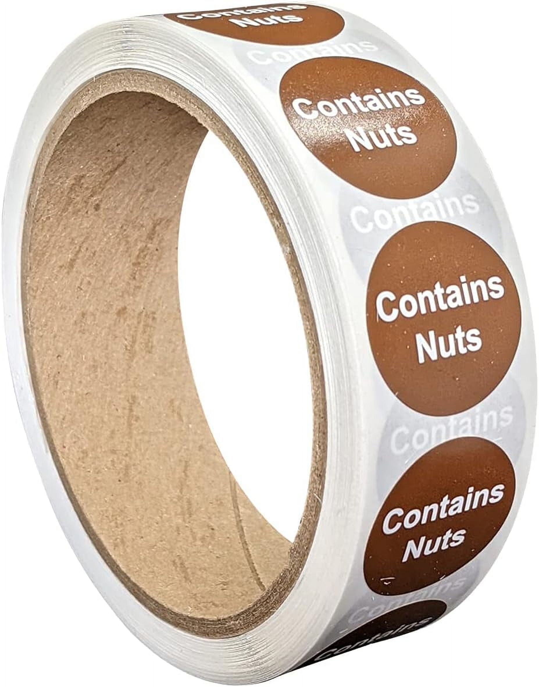 Contains Nuts Food Allergen Labeling Stickers, 1 Inch Round [500 Labels ...