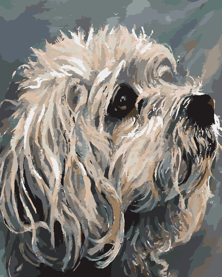 Contains Wooden Frame Diy Digital Painting Kits Art Paint Companion Dog ...