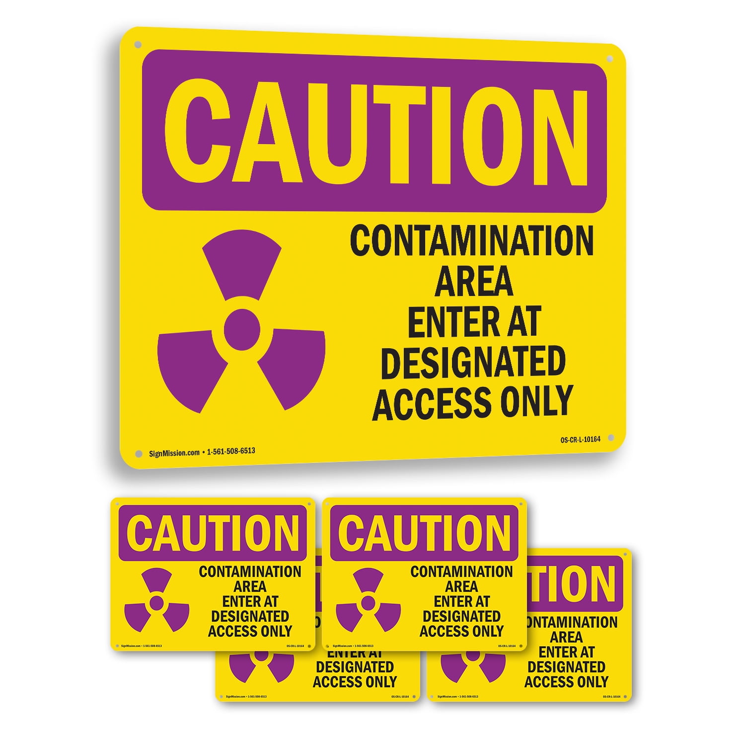 Contamination With Symbol OSHA Caution Radiation Aluminum Sign 24 Inch ...