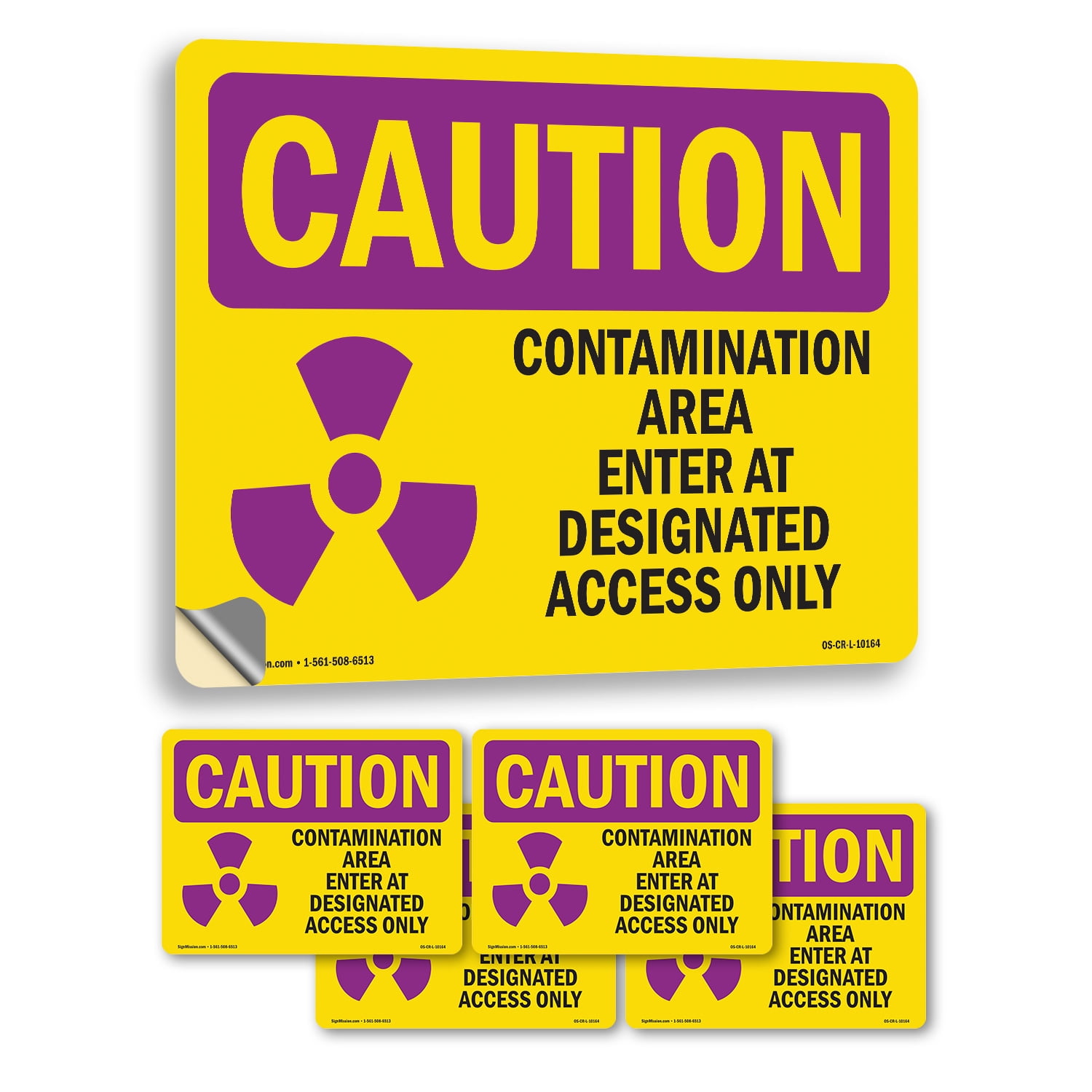 Contamination With Symbol OSHA Caution Radiation Vinyl Decal Label 24 ...