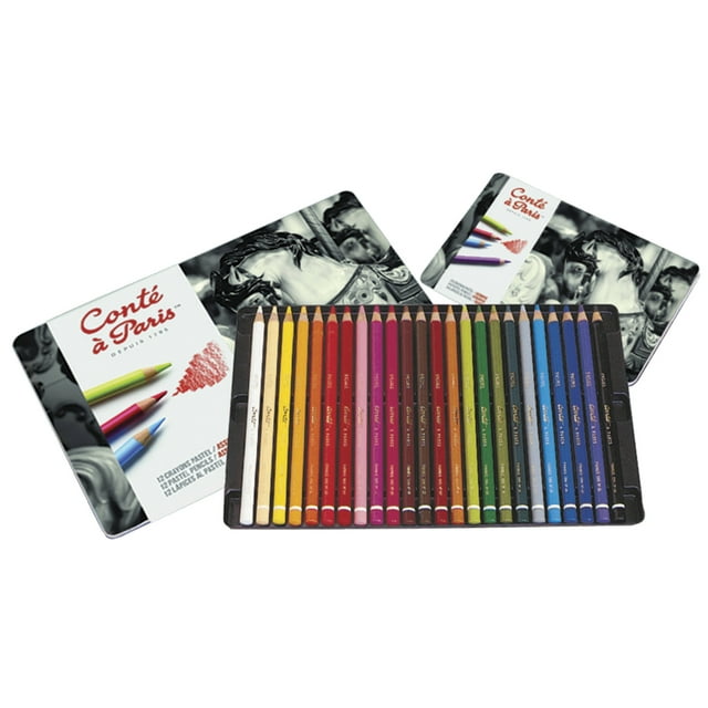 Conte Wood Pastel Pencils, Assorted Colors, Set of 24 - Walmart.com