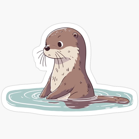 Contemplative Otter Sticker Phone Decal Water Bottle Stickers Car ...