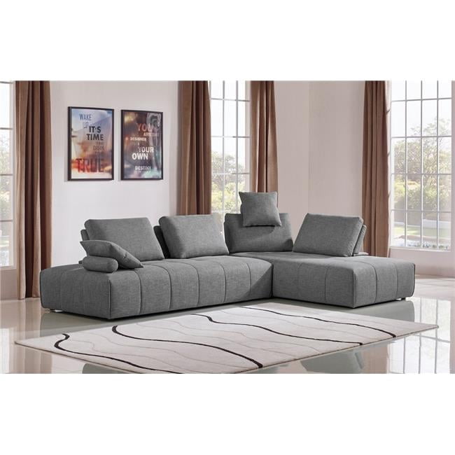 Contempo Fabric Modular Two Piece Sectional Sofa, Grey - Walmart ...