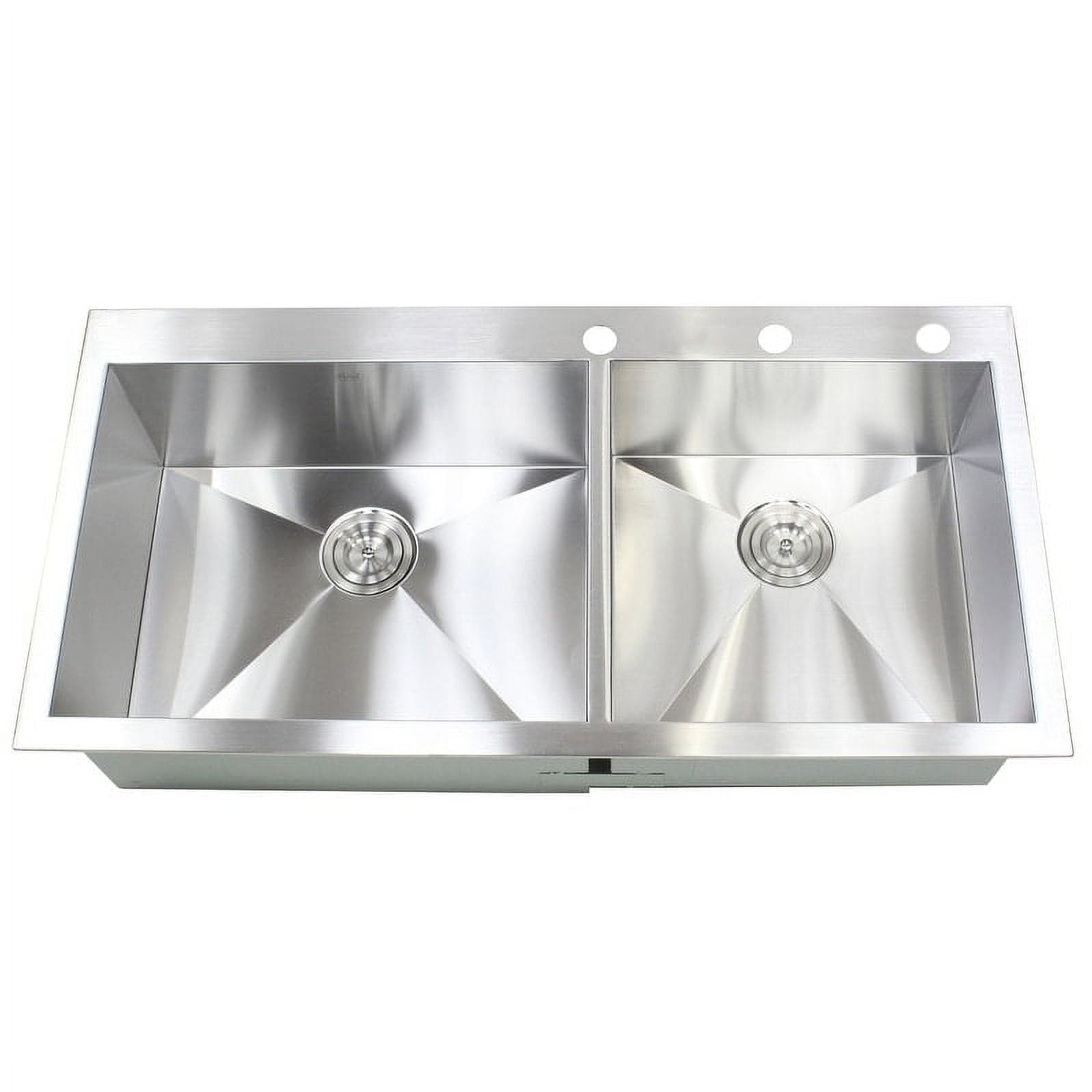 Contempo Living FT4321 43 in. Top-Mount Drop in Double Bowl Zero Radius ...