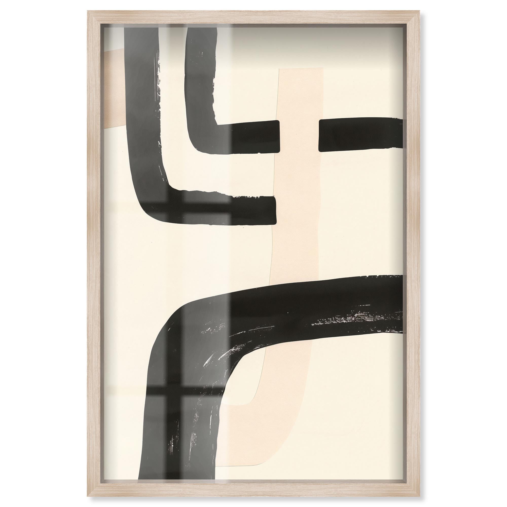 Contempogeo II Shadowbox Print Modern Wall Decor by Art Remedy, Blonde Frame, 24 x 36 - Walmart.com