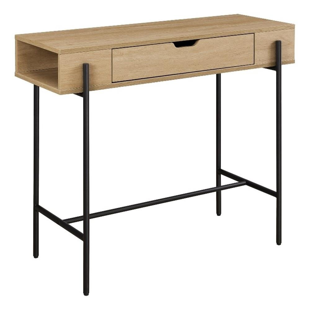 Contemporary 1-Drawer Wood Entry Table - Oak / Black - Walmart.com