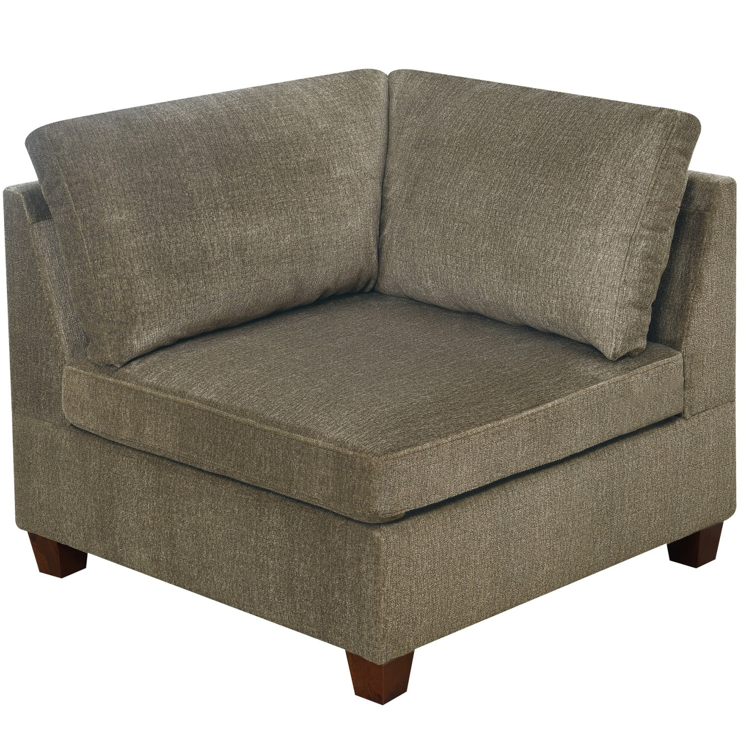 Contemporary 1pc Corner wedge Tan Color Chenille Fabric Modular Corner ...