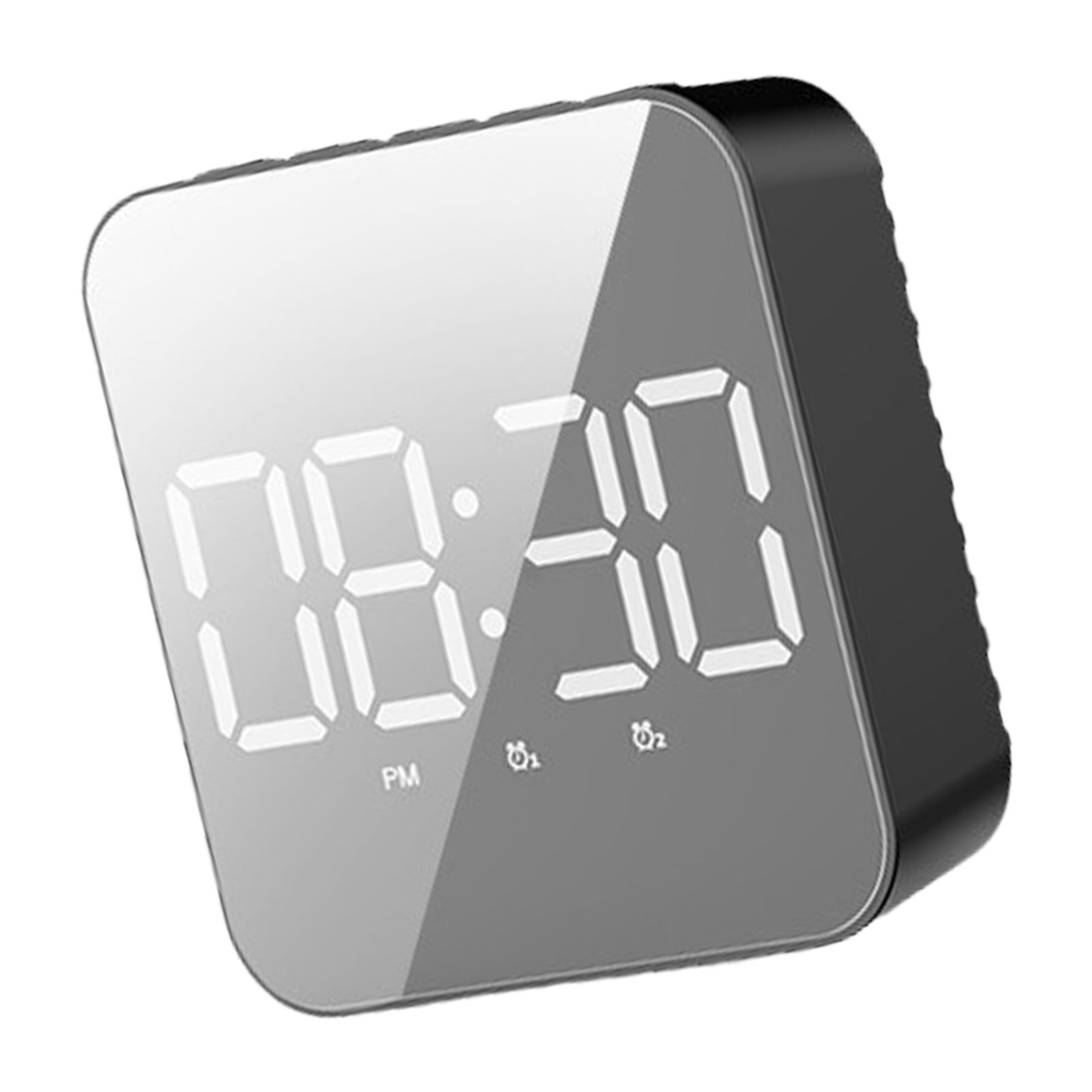 Contemporary 2 Alarms LED Digital Mirrored Clock with Voice Activated ...