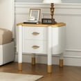 Contemporary 2 Drawers Nightstand with Curved Profile Design, Bedside ...