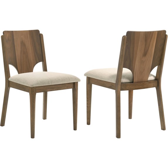 Contemporary 2-Piece Chair Set for Dining | Solid Wood Back and Foam ...