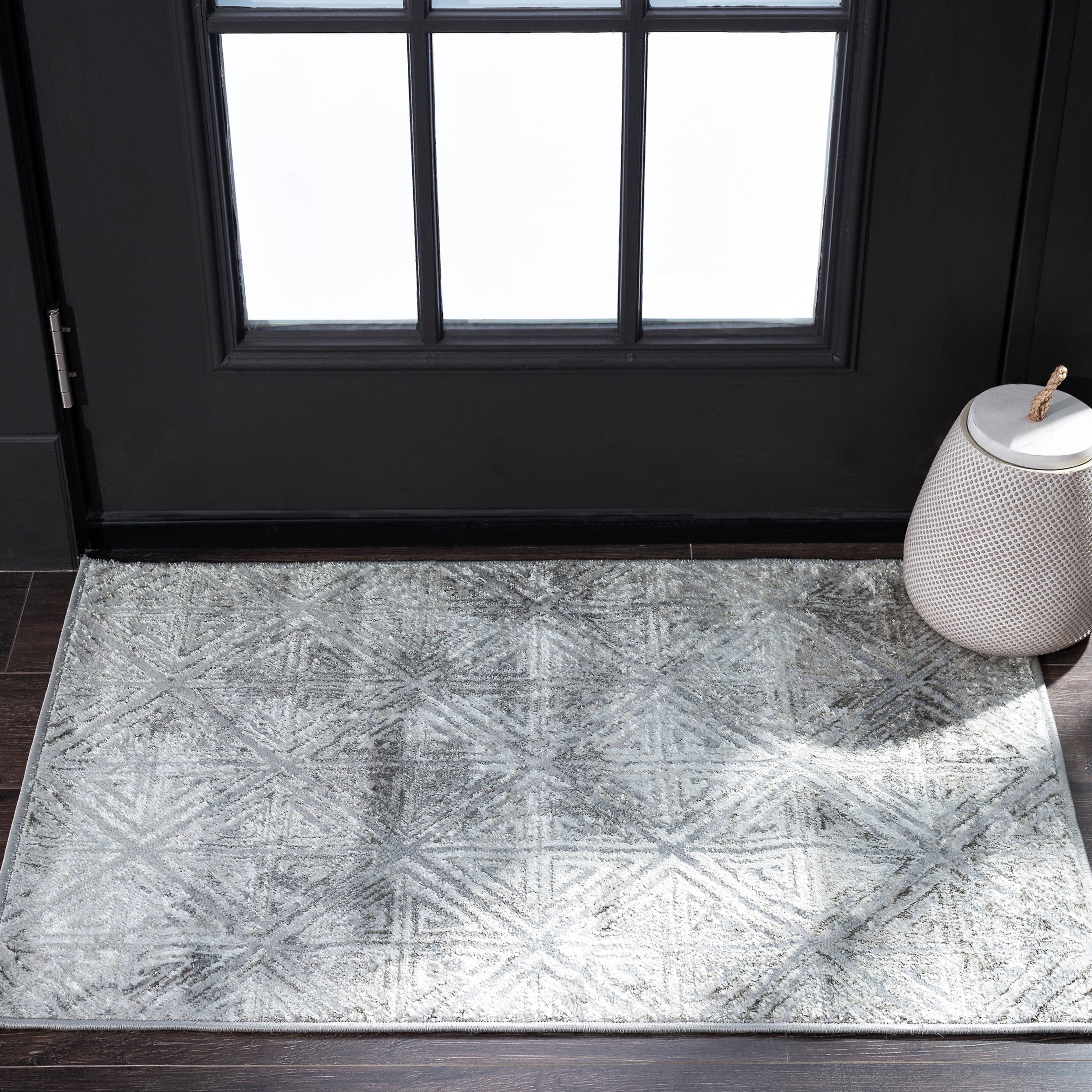 Contemporary 2x3 Area Rug (2' x 3') Abstract Gray, Cream Indoor Scatter ...