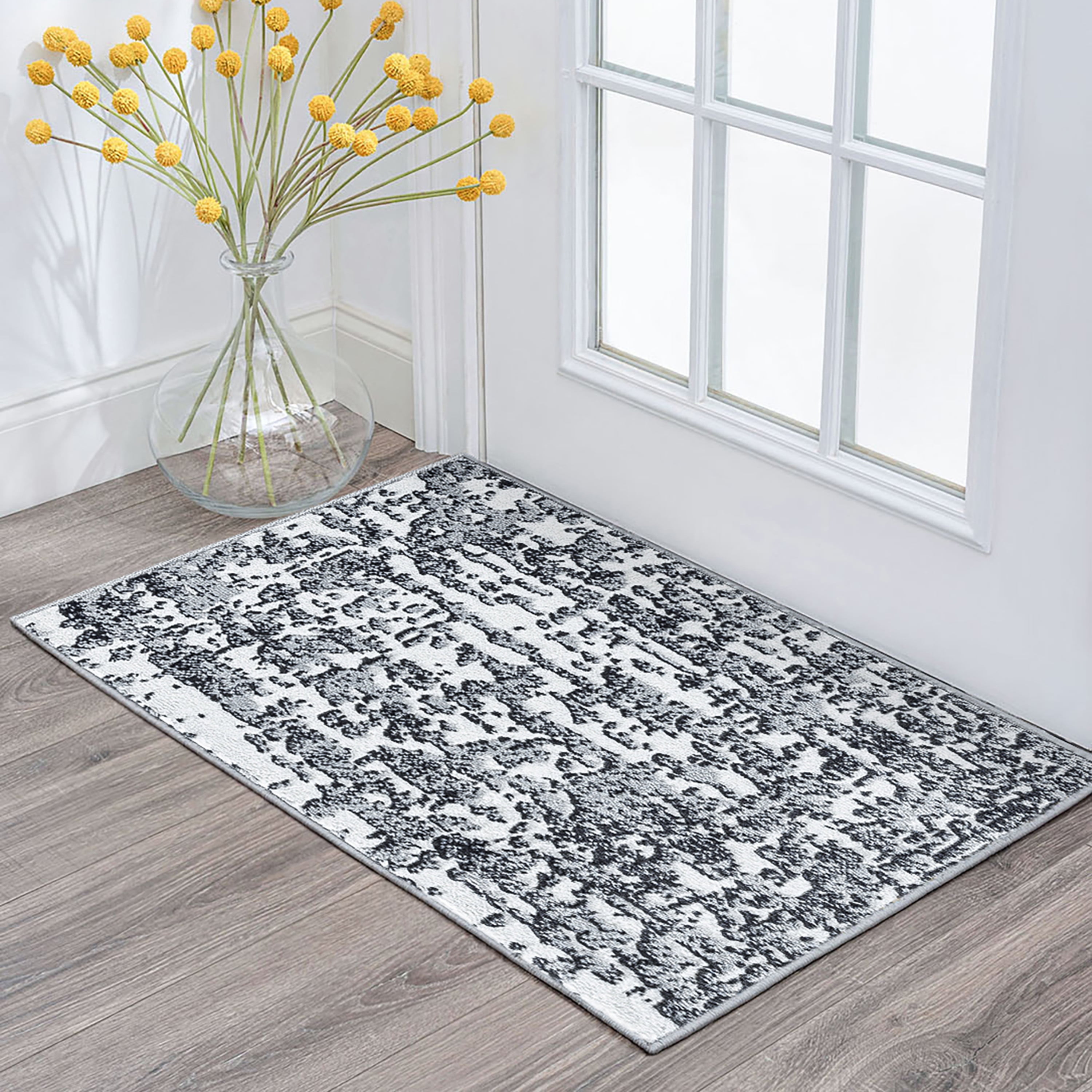 Contemporary 2x3 Area Rug Gray/White, Stain Resistant - Walmart.com