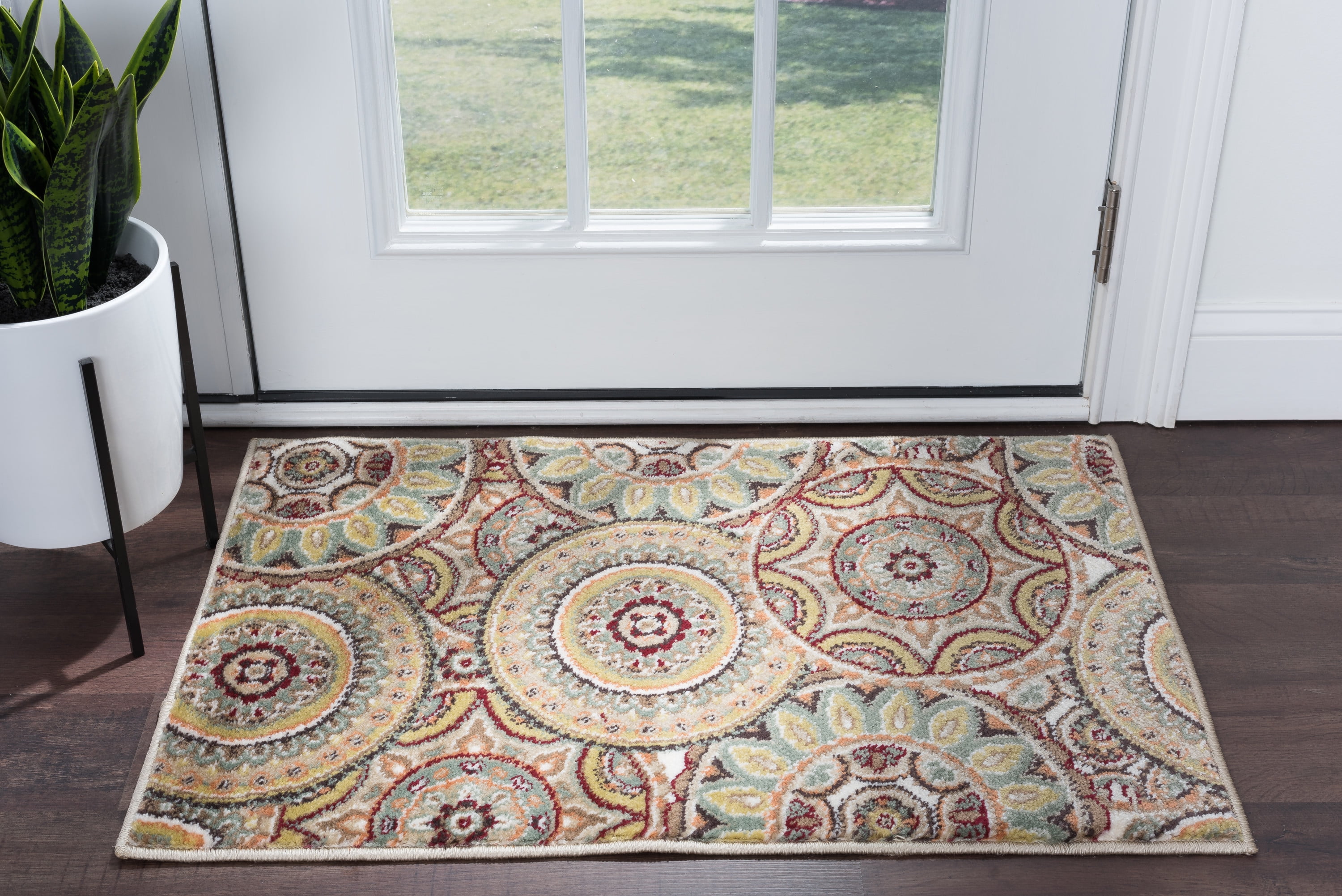 Contemporary 2x3 Area Rug (2' x 3') Abstract Multi-Color Indoor Scatter ...