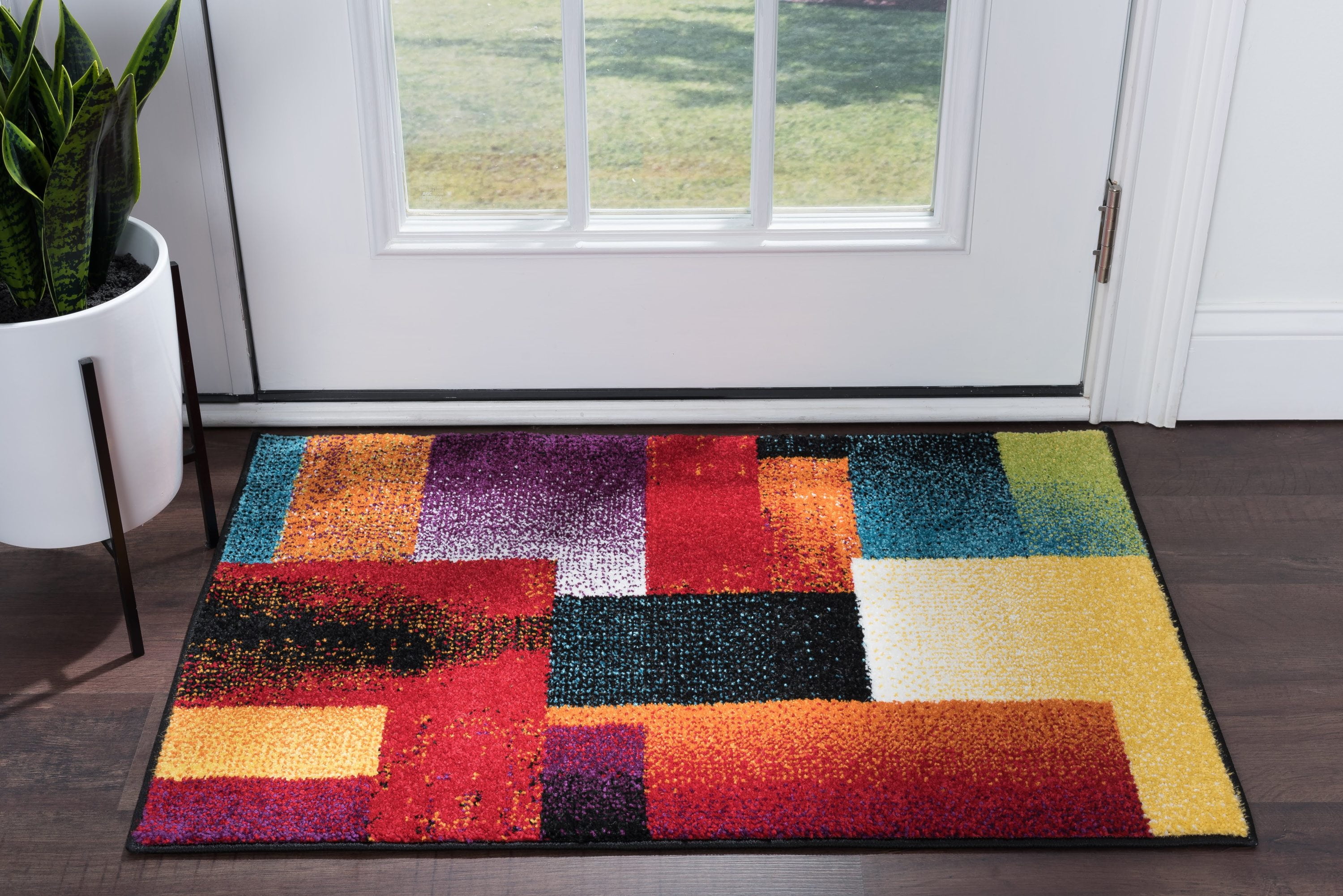 Contemporary 2x3 Area Rug (2' x 3') Abstract Multi-Color Indoor Scatter ...