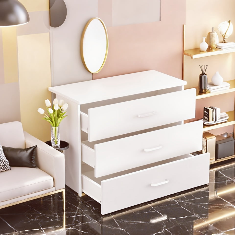 Contemporary 3-Drawer Chest of Drawers, Modern Storage Organizer for ...