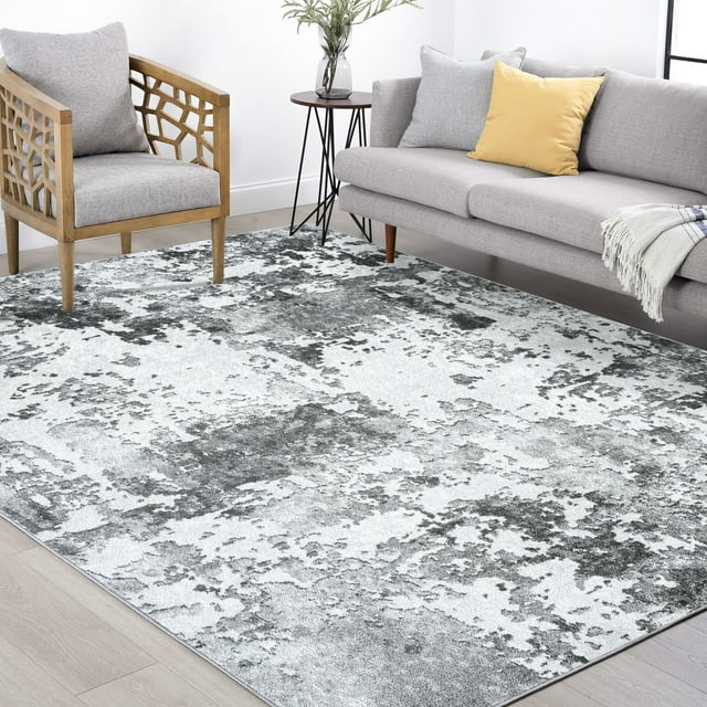 Contemporary 5x8 Area Rug - Gray Abstract Design - Walmart.com