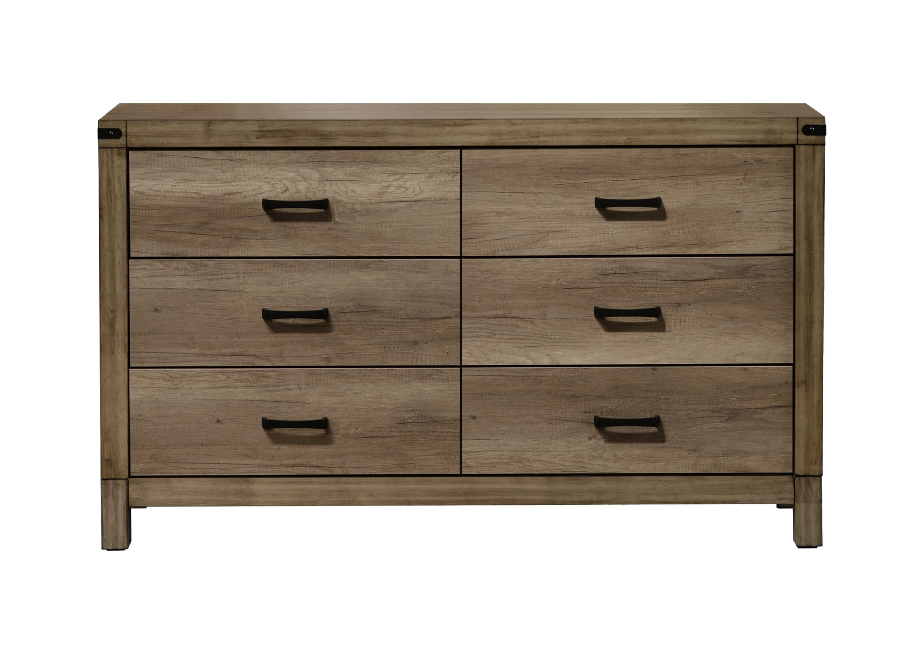 Contemporary 6-Drawer Bedroom Dresser, Solid Wood Rustic Furniture ...