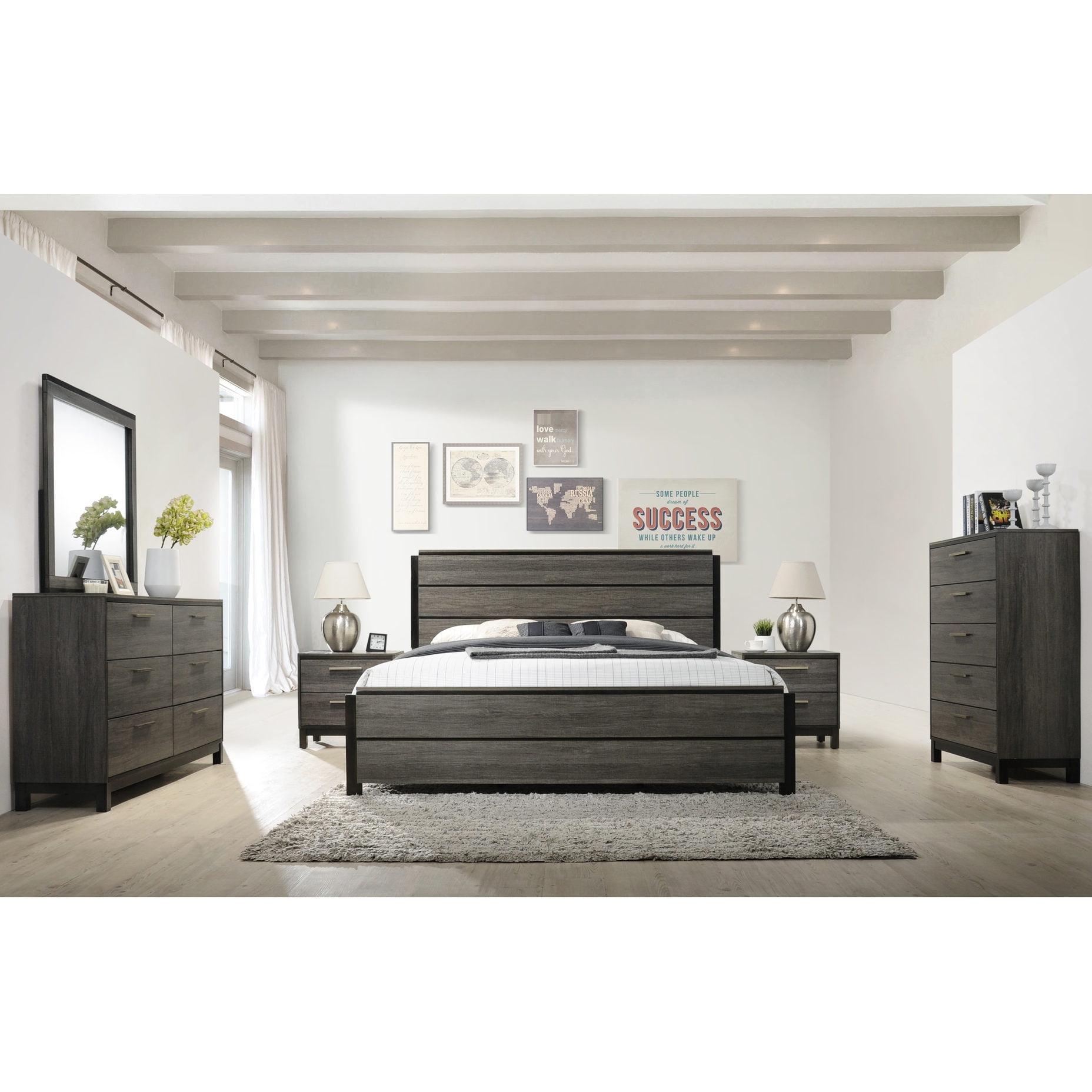 Contemporary 6-piece Bedroom Furniture Set | Ideal for Master Bedroom ...