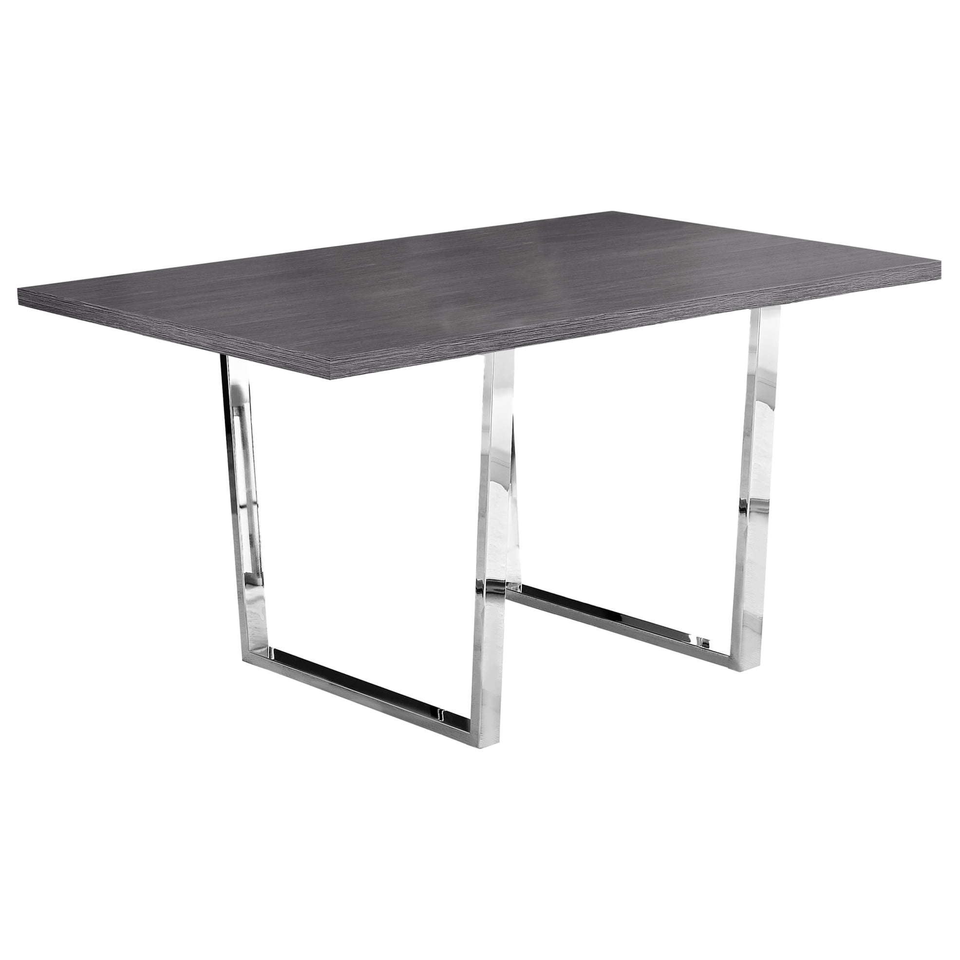 Contemporary 60" Rectangular Table, Grey Laminate Finish, Metal Frame ...