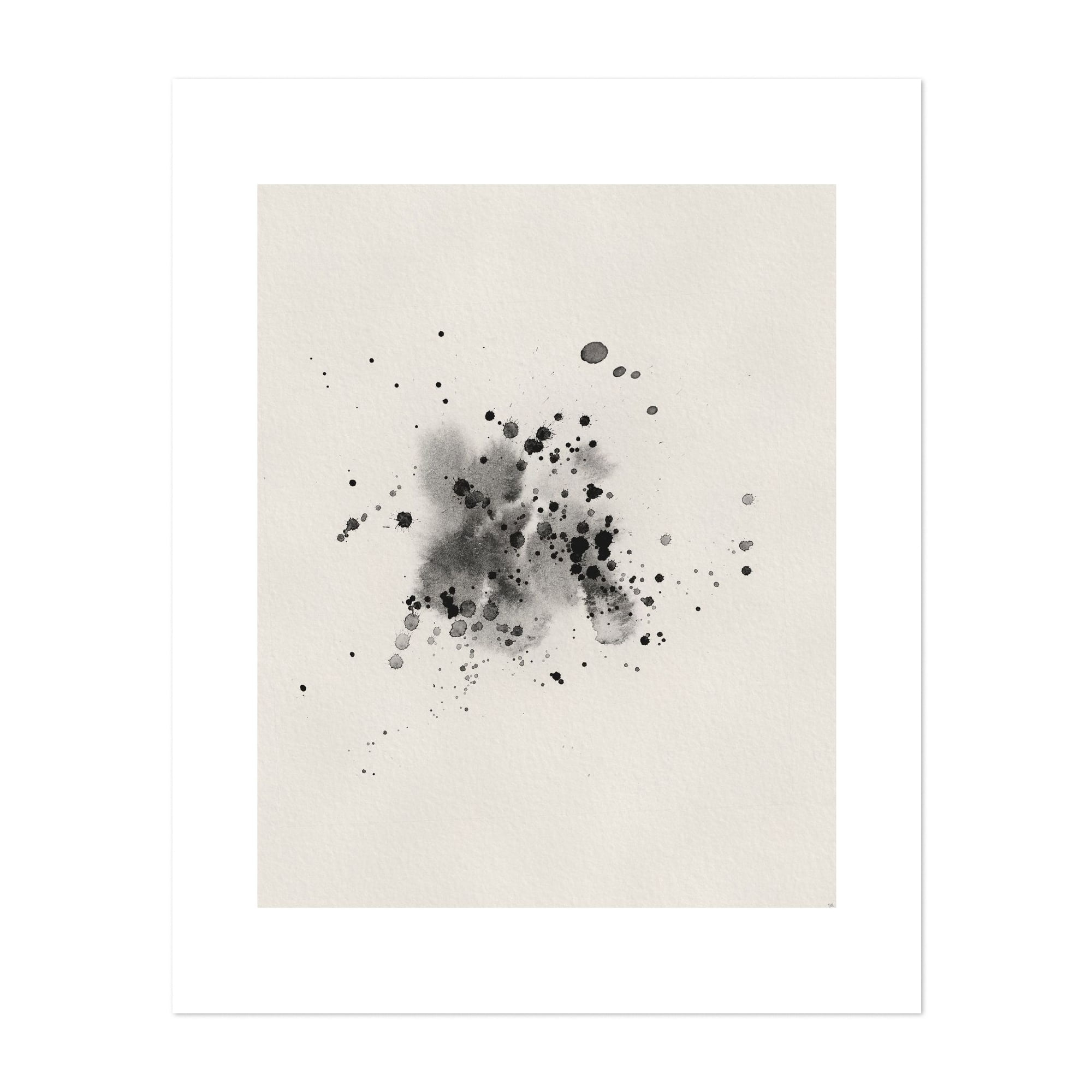 Contemporary Abstract Poster – Minimalist Black Splatter on Beige ...