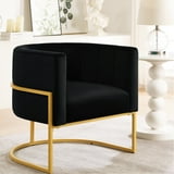 Contemporary Accent Chair | Golden Iron Base | Study Room Comfort ...