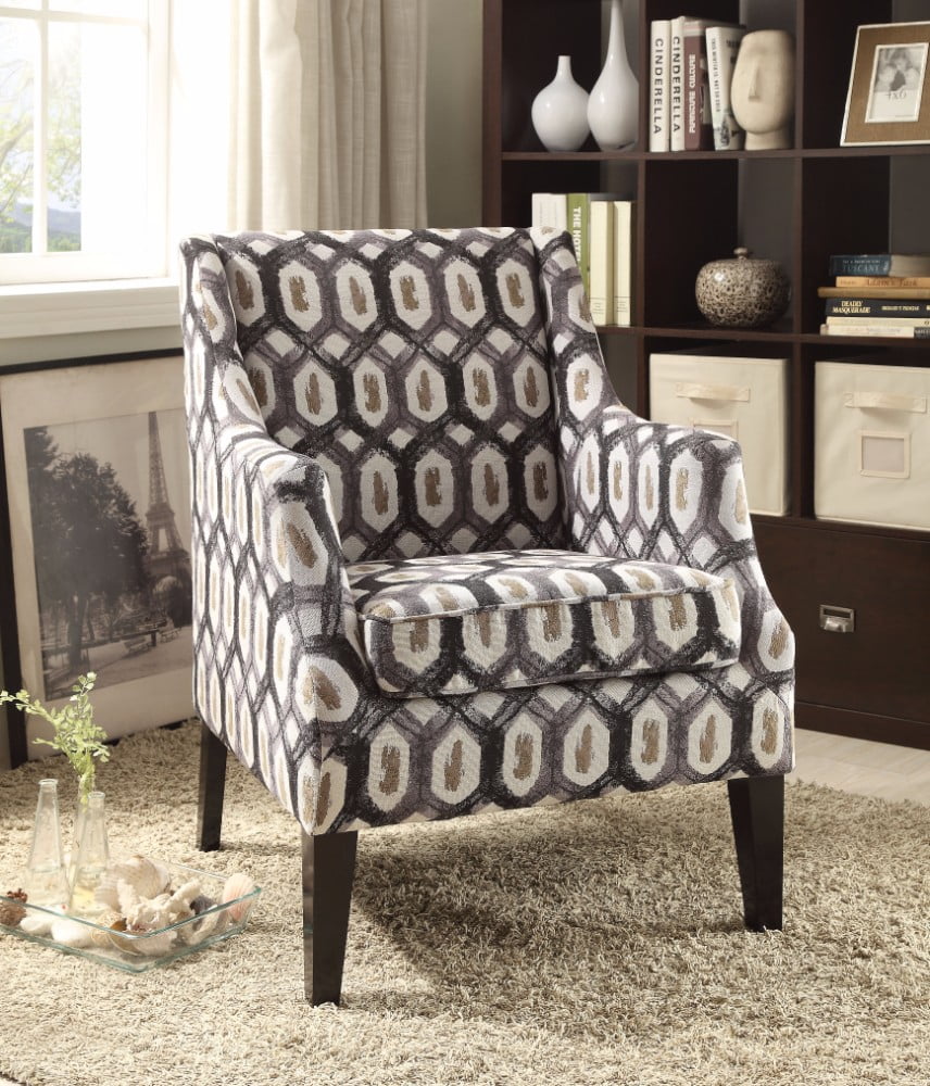 Contemporary Accent Chair, Pattern Fabric - Walmart.com