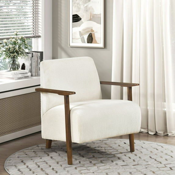 Contemporary Accent Chair | Solid Wood Legs | 24.5" Arm Height ...