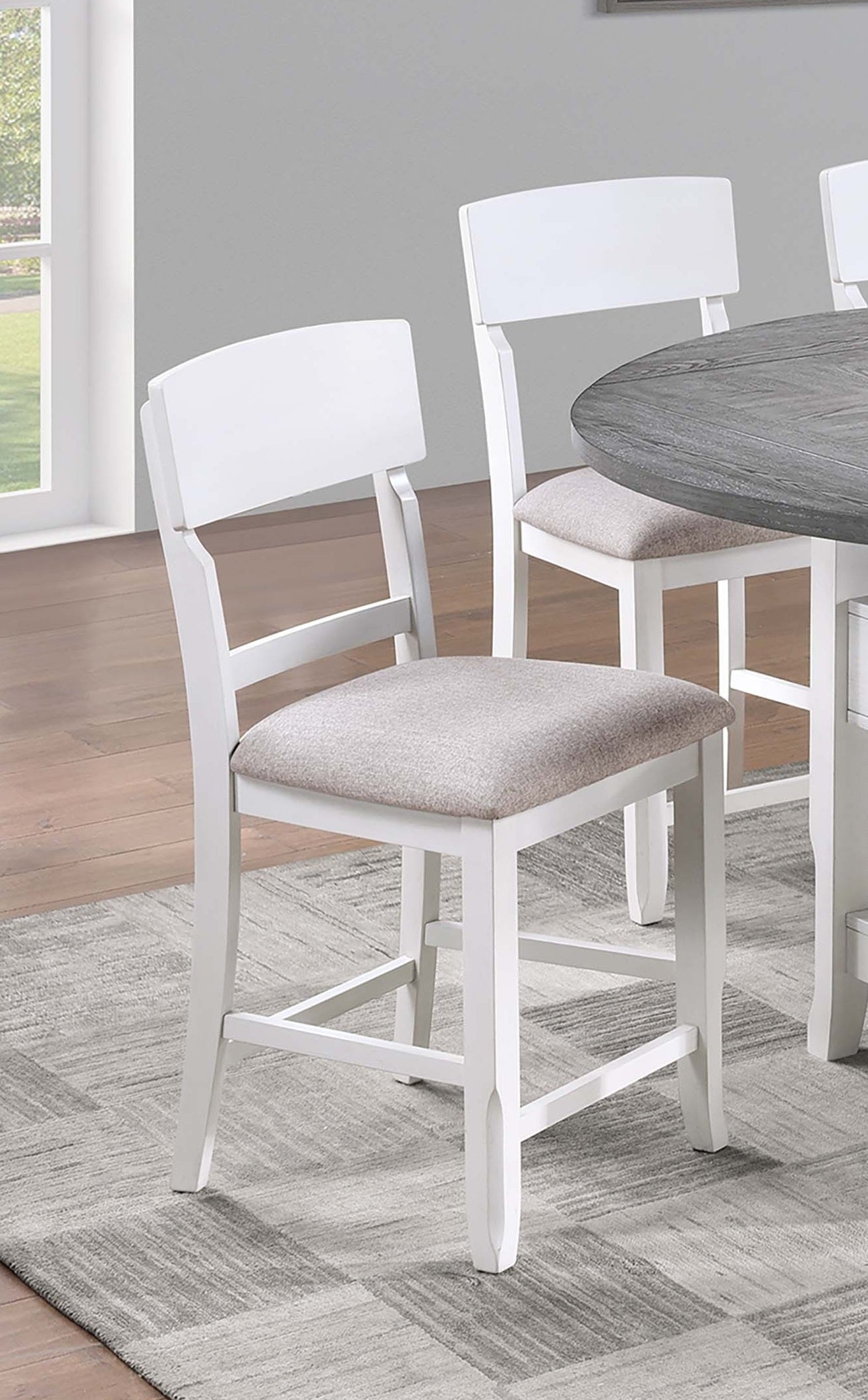 Contemporary Antique White Color Counter Height Chairs Set of 4pc Chair ...