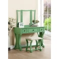 Contemporary Apple Green Color Vanity Set w Stool 3-Drawers Bedroom ...