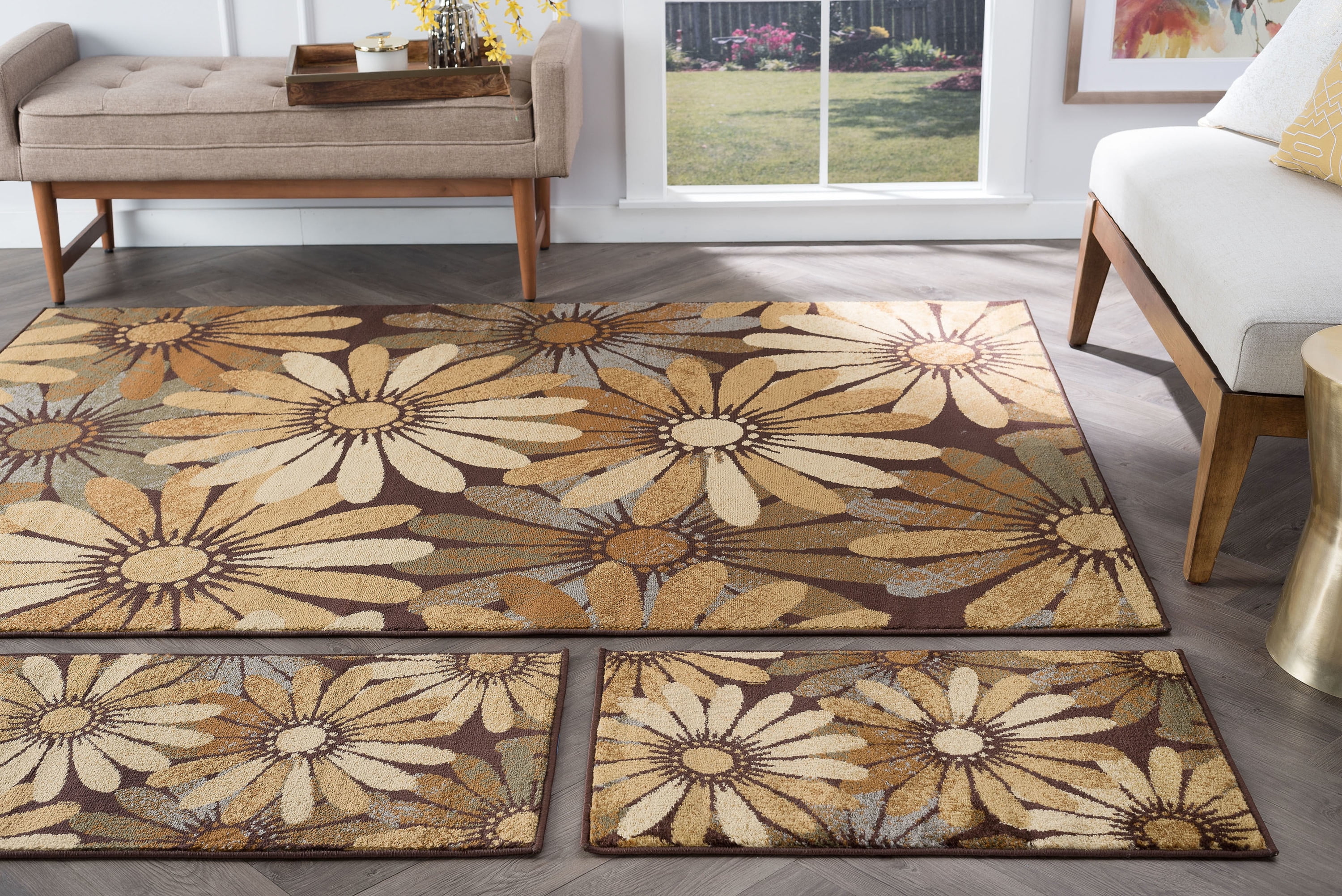 Contemporary Area Rug (3-Piece Rug Set: (5' x 7', 20'' x 60'', 20'' x ...