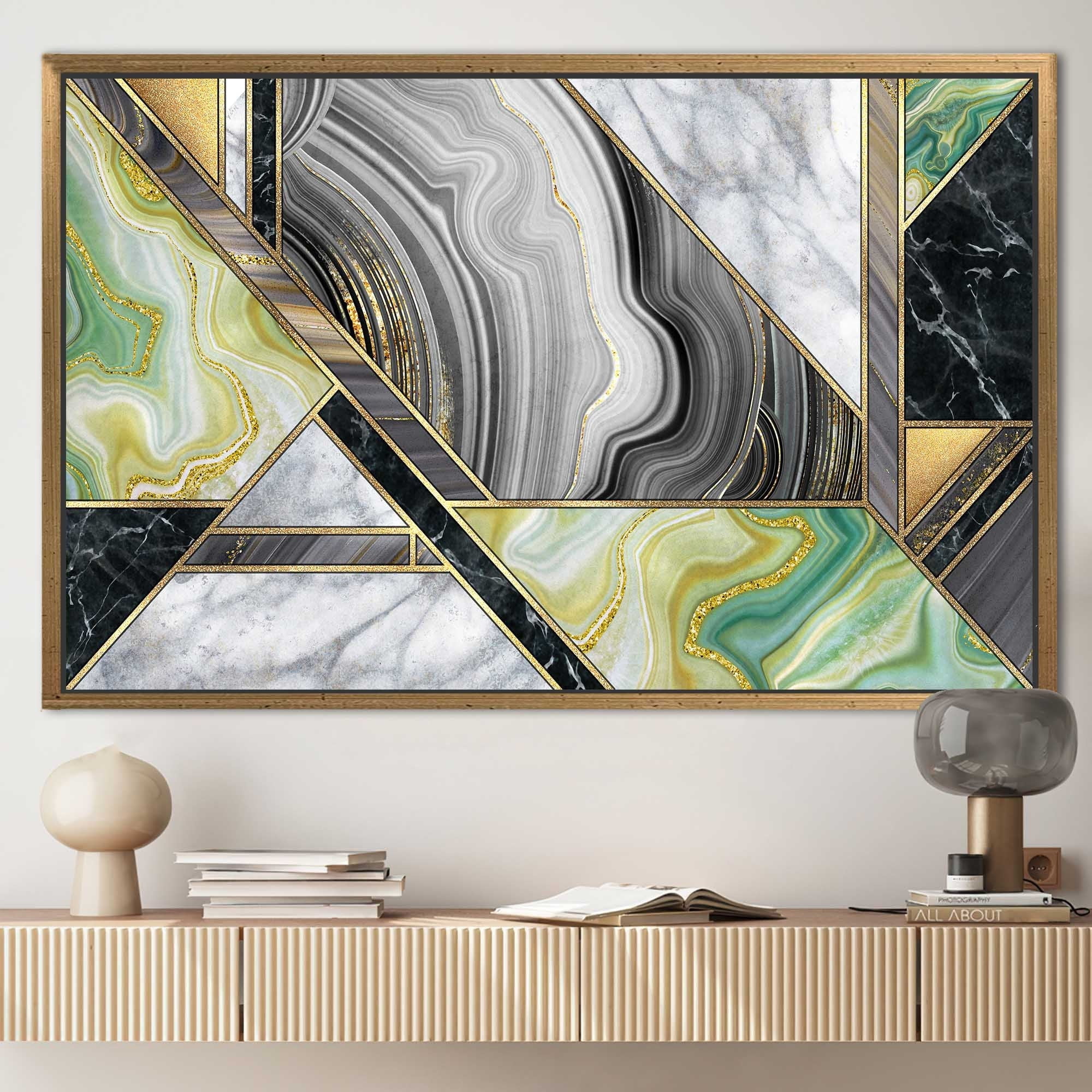 Contemporary Artwork, Shimmery Canvas, Modern Poster, Grey Wall Decor ...