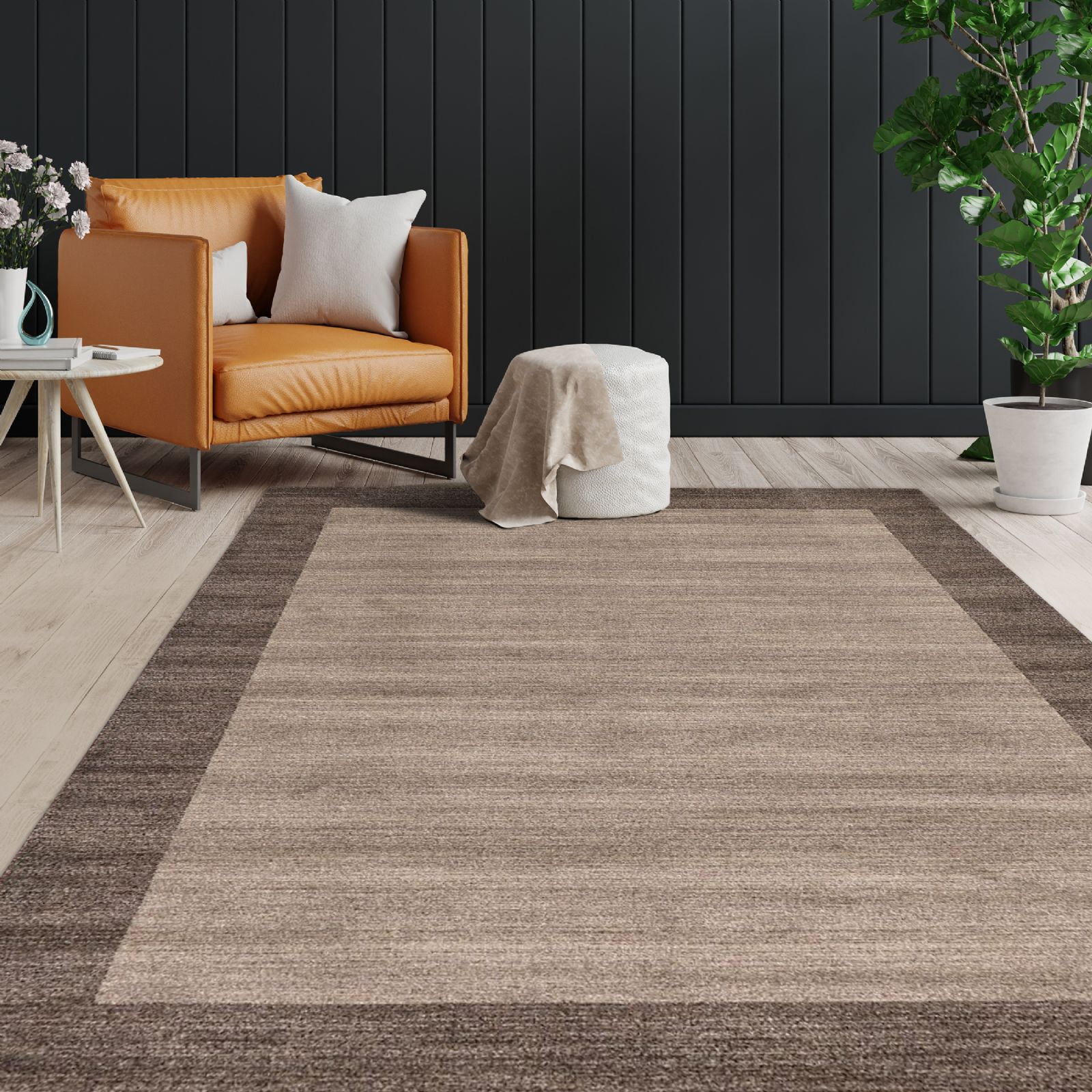 Contemporary Augustus Collection Area Rug in Light Brown Color and ...